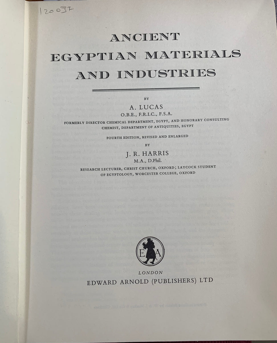 Ancient Egyptian Materials and Industries. – Antinoë